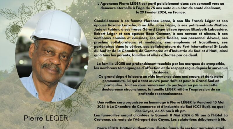 Nécrologie : l’agronome Pierre Léger part pour l’orient éternel